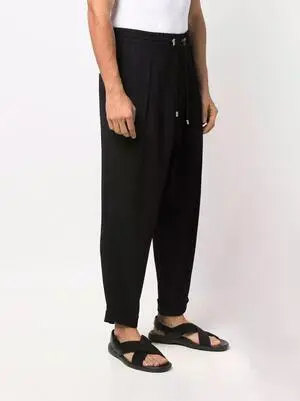Balmain Slouchy Crepe Tapered-leg Track Pants - Black
