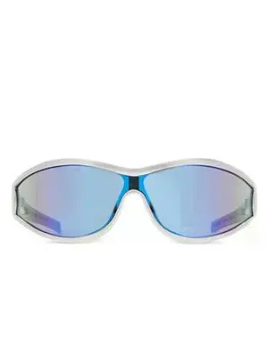 FACE.HIDE Wraparound Bullet Sunglasses - Silver