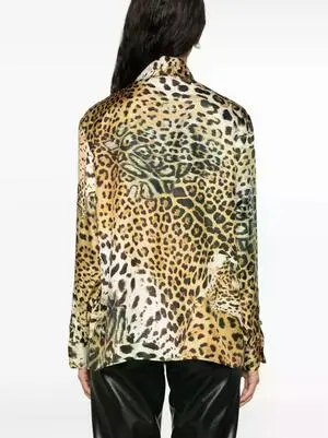 Roberto Cavalli Leopard-print Silk Shirt