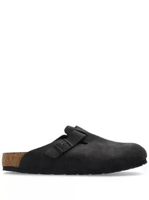 BIRKENSTOCK Boston Calf Suede Clogs - Grey