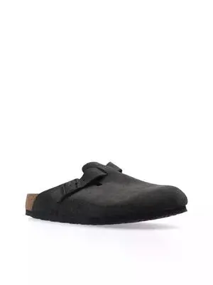 BIRKENSTOCK Boston Calf Suede Clogs - Grey