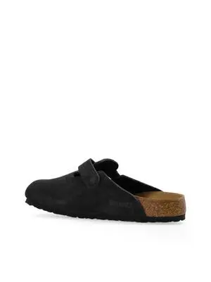 BIRKENSTOCK Boston Calf Suede Clogs - Grey