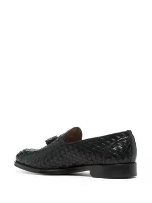 DOUCAL'S Interwoven Leather Loafers - Black