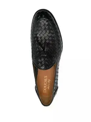 DOUCAL'S Interwoven Leather Loafers - Black