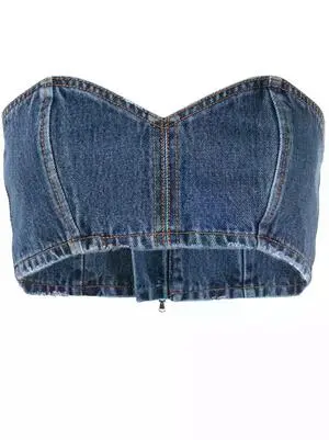 MONOT Denim Bandeau Top - Blue