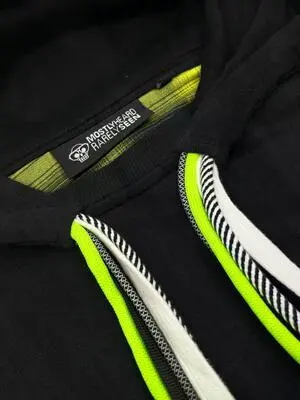 MOSTLY HEARD RARELY SEEN Panelled Cotton Hoodie With Neon Accents