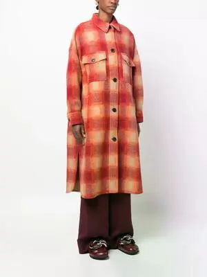 MARANT ETOILE Plaid Flannel Midi Coat