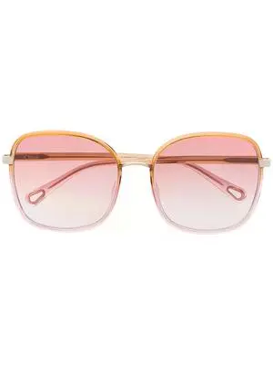 Chloé Franky Oversized Square-frame Sunglasses - Yellow