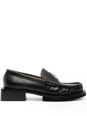 GANNI Butterfly-plaque Faux-leather Loafers