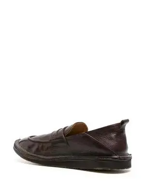 Moma Grained-leather Penny Loafers