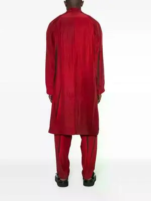 Yohji Yamamoto Abstract-print Silk Coat