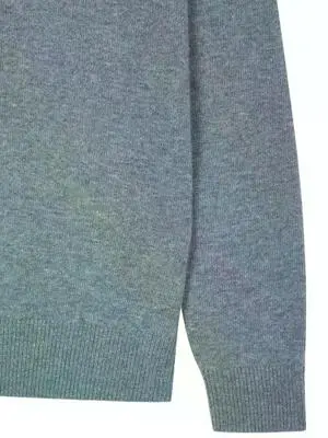 STUDIO TOMBOY V-neck Jumper With Rear Logo Patch - Blue