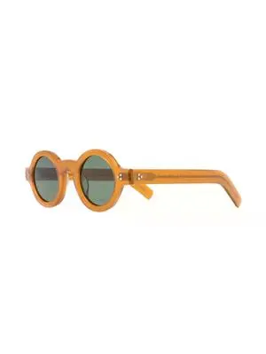 LESCA Round-frame Tinted Sunglasses - Orange