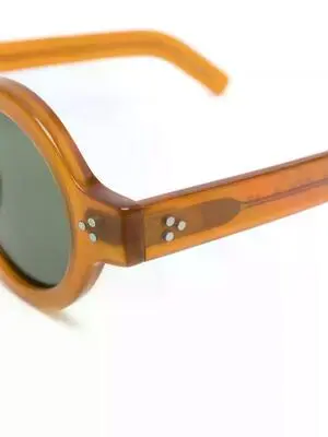 LESCA Round-frame Tinted Sunglasses - Orange