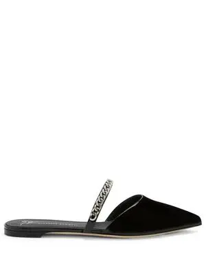 GIUSEPPE ZANOTTI Laurette Chain-link Mules - Black