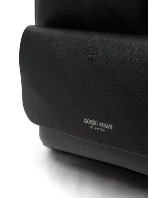 Giorgio Armani Logo-stamp Leather Backpack