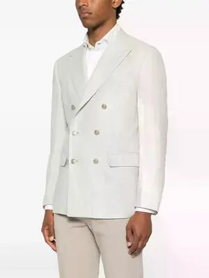 Eleventy Double-breasted Blazer - Green