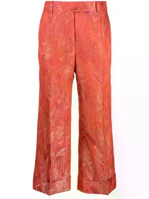 Alberto Biani Cropped Jacquard Trousers