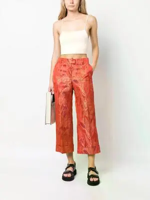 Alberto Biani Cropped Jacquard Trousers