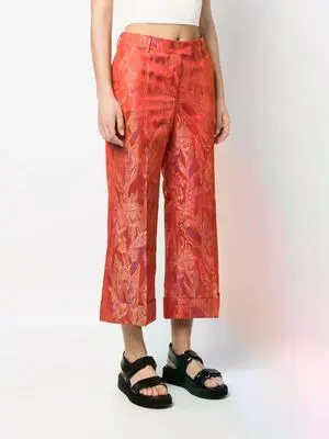 Alberto Biani Cropped Jacquard Trousers