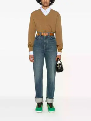 Play Comme Des Garcon Heart-patch Wool Jumper - Brown