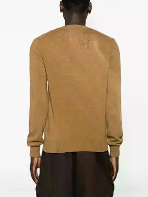 Play Comme Des Garcon Heart-patch Wool Jumper - Brown
