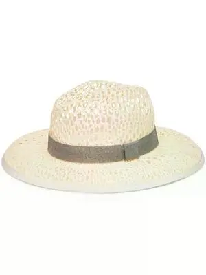 Brunello Cucinelli Monili-embellished Fedora Hat - Neutrals