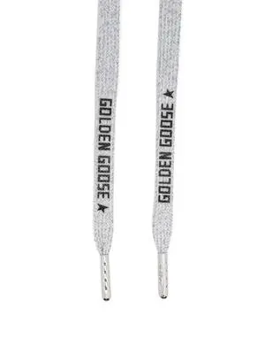 GOLDEN GOOSE Logo-print Shoe Laces - Grey