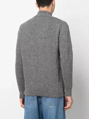 Barbour Melange-effect Half-zip Sweater