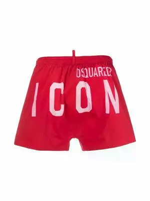 Dsquared2 Icon-print Drawstring Swim Shorts - Red