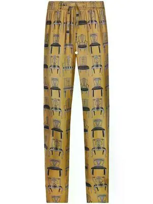 Dolce & Gabbana Graphic-print Silk Lounge Trousers