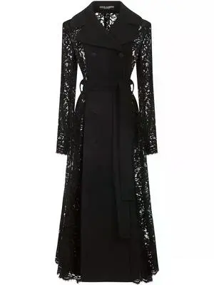 Dolce & Gabbana Lace Detail Double-breasted Coat