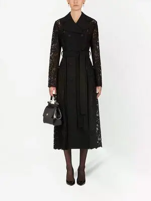 Dolce & Gabbana Lace Detail Double-breasted Coat