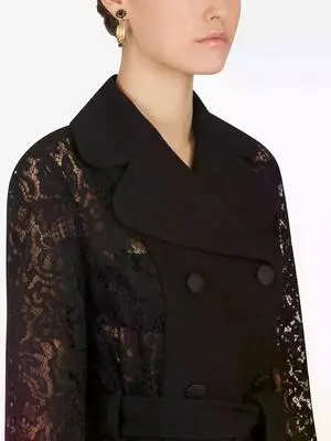 Dolce & Gabbana Lace Detail Double-breasted Coat