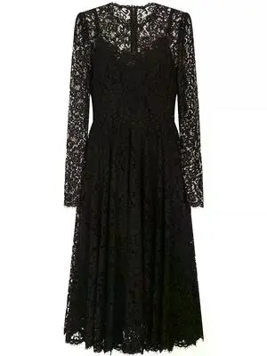 Dolce & Gabbana Lace Long-sleeved Dress - Black
