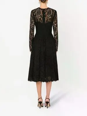 Dolce & Gabbana Lace Long-sleeved Dress - Black