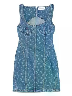 MARINE SERRE Moon Laser Denim Mini Dress