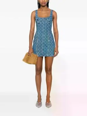 MARINE SERRE Moon Laser Denim Mini Dress