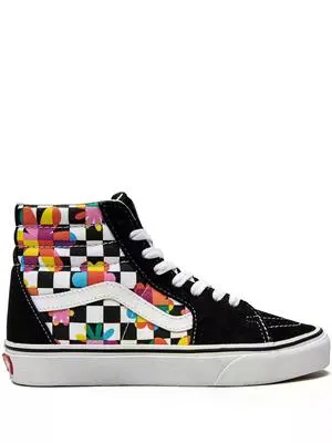 VANS Sk8-hi Floral Checkerboard Sneakers - Black