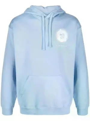 OBJECTS IV LIFE Cloud-print Cotton Hoodie - Blue