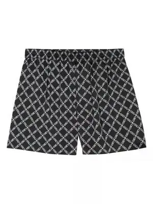 Michael Kors Empire Logo-print Satin Shorts - Black