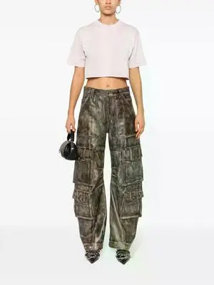 Off-White Rubberised-logo Cropped T-shirt
