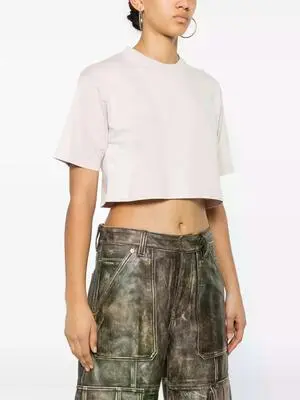 Off-White Rubberised-logo Cropped T-shirt