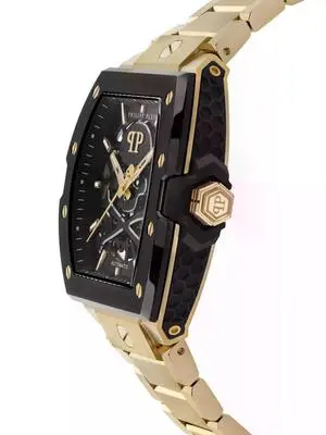 Philipp Plein The Skeleton 44mm Watch With Gold-tone Bracelet - Black