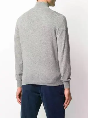 Brunello Cucinelli Zip-up Roll Neck Jumper - Grey