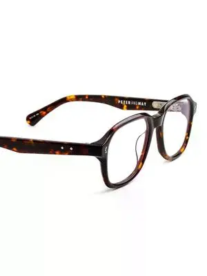 PETER AND MAY Night Train Tortoiseshell Square-frame Glasses