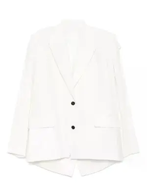 PUSHBUTTON Squared-back Single-breasted Blazer - White