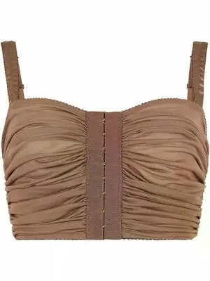 Dolce & Gabbana Draped Crop Top - Brown