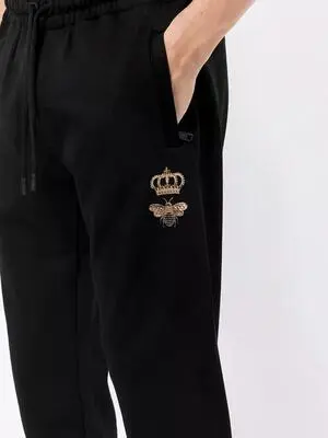 Dolce & Gabbana Crest-embroidered Track Pants - Black