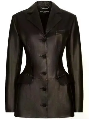Dolce & Gabbana Single-breasted Leather Blazer